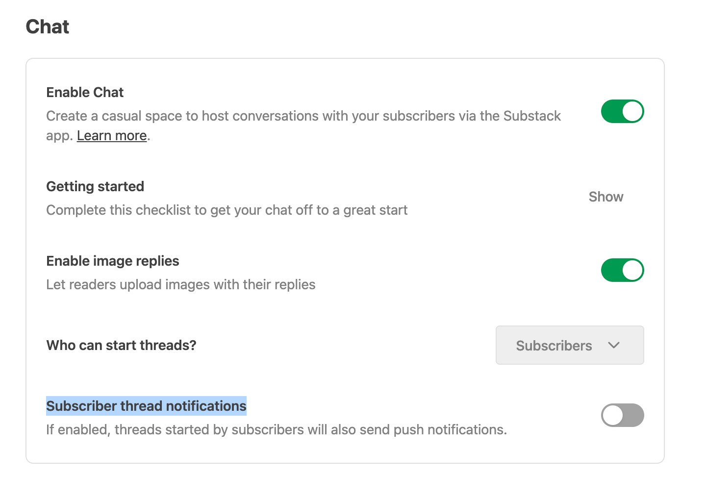 Chat questions answered - On Substack