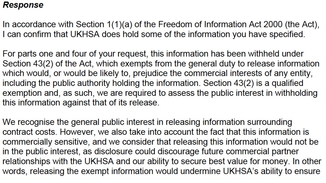 One answer to our questions to the UKHSA about the bird flu vaccine