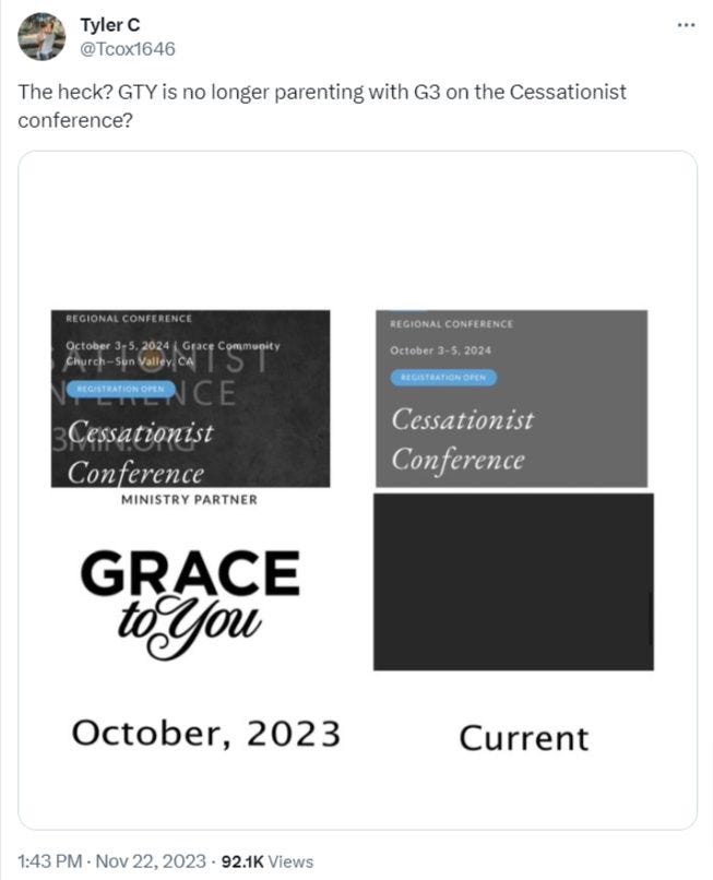 Setting the Record Straight on the GTY/G3/ Cessationist Conference ‘Rift’