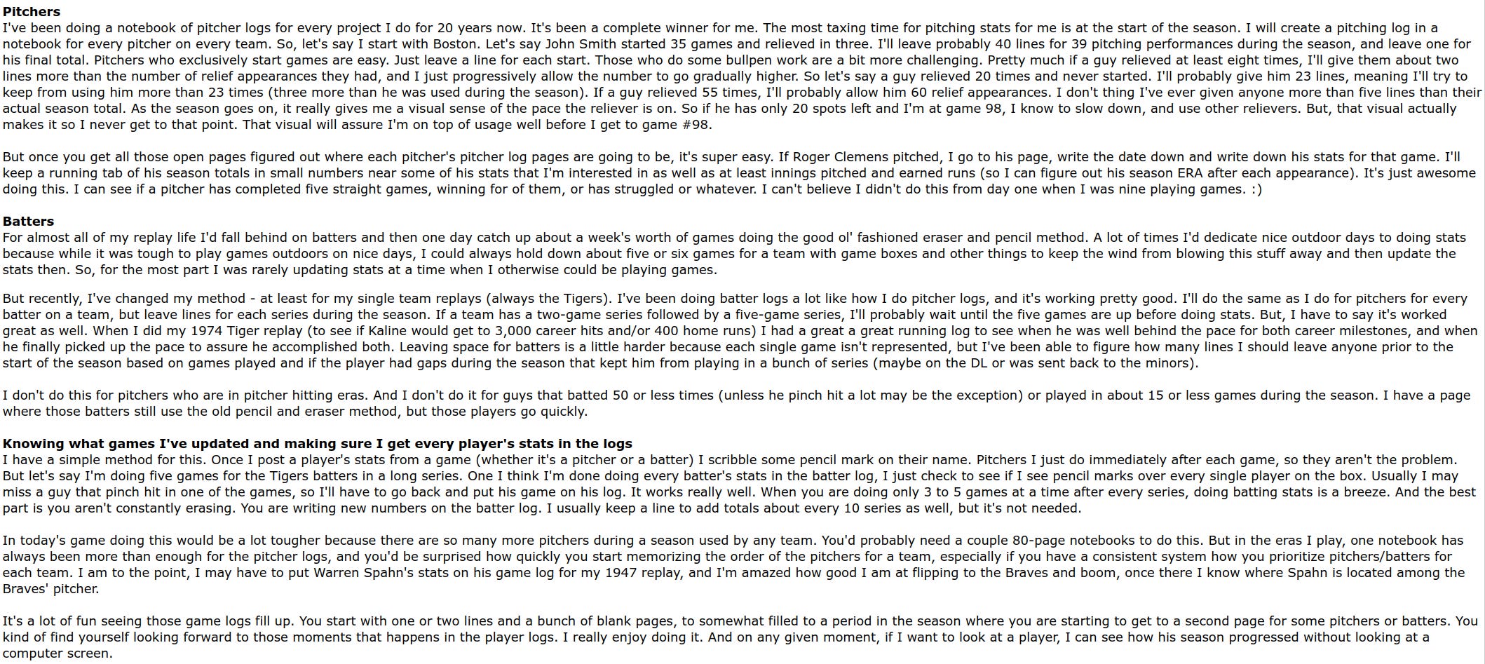 More Keeping Stats By Hand - by Daniel Evensen