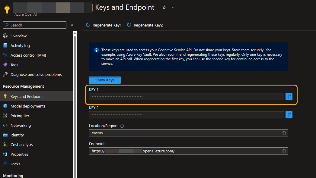 Using Azure Open AI with Microsoft Sentinel Part 1 - Getting Keys and ...