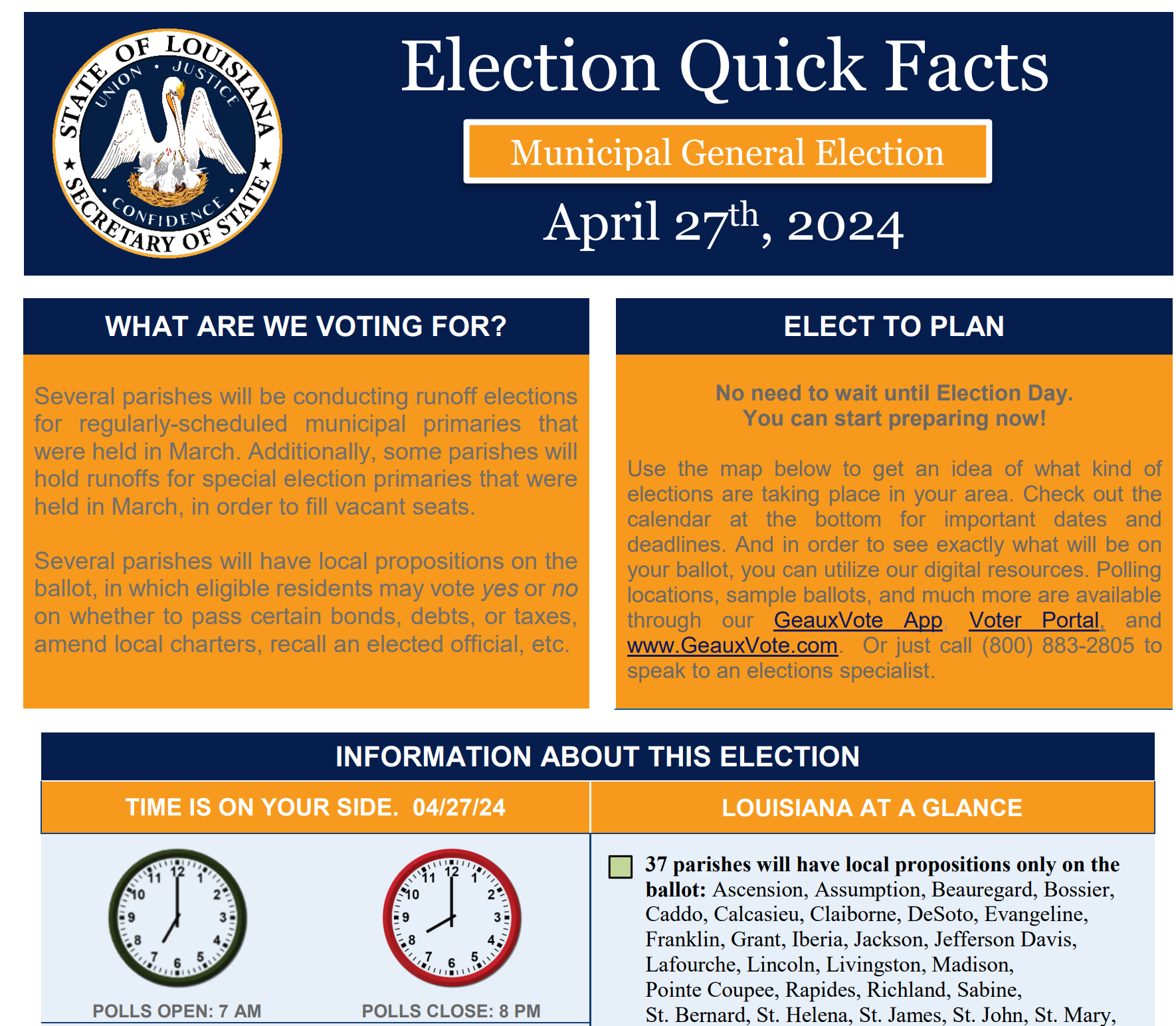 Geaux Vote: Election Day in Louisiana (April 27th, 2024)