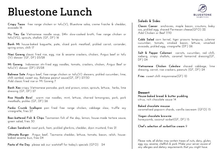 BLUESTONE BAR & KITCHEN » Heads Up Launceston Food Guide