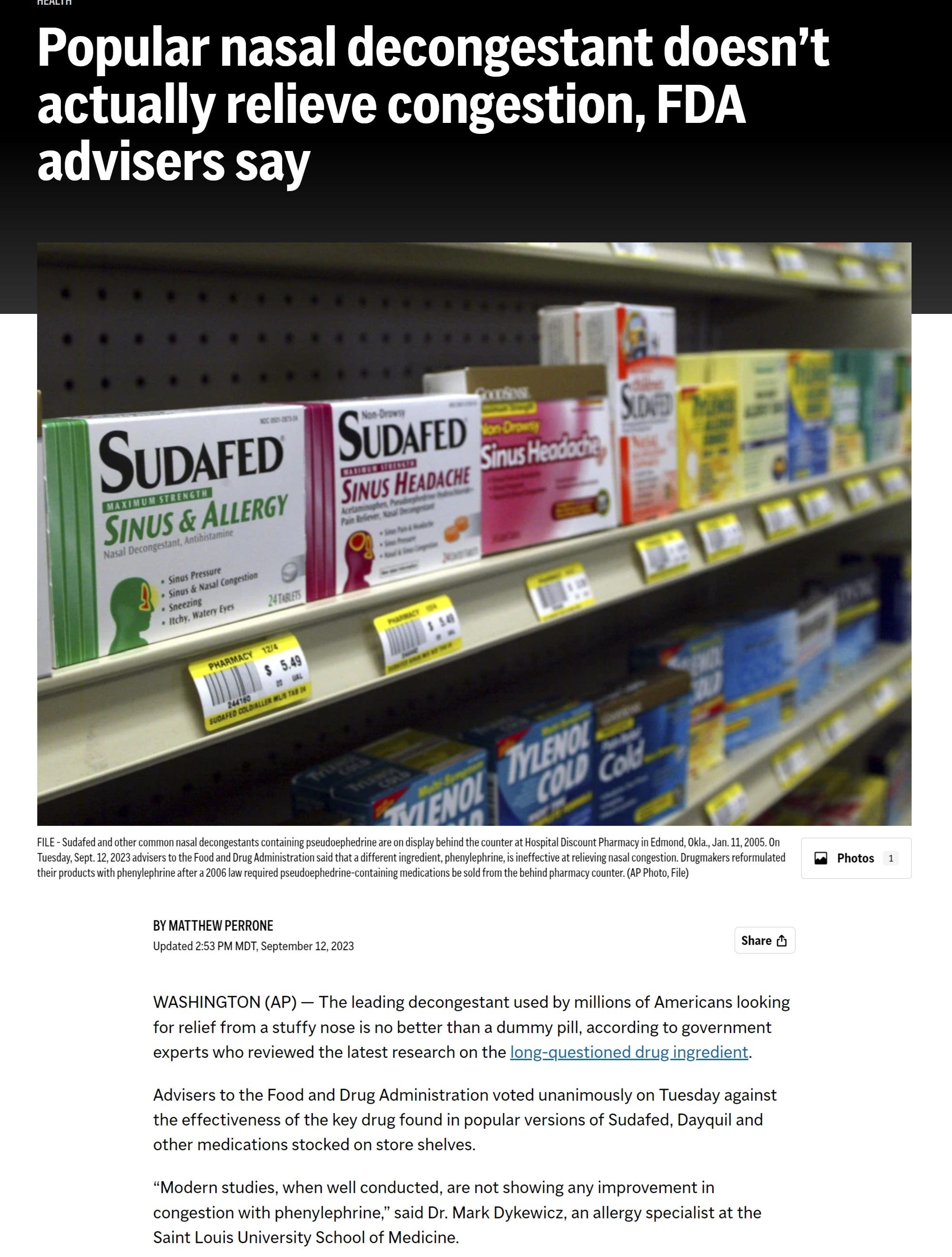 decongesting the ingredient lists of decongestants