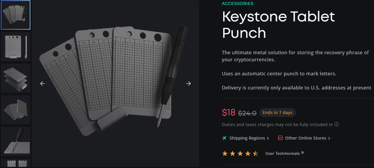 Guarda tu semilla: Keystone Tablet Plus - Crypto 101