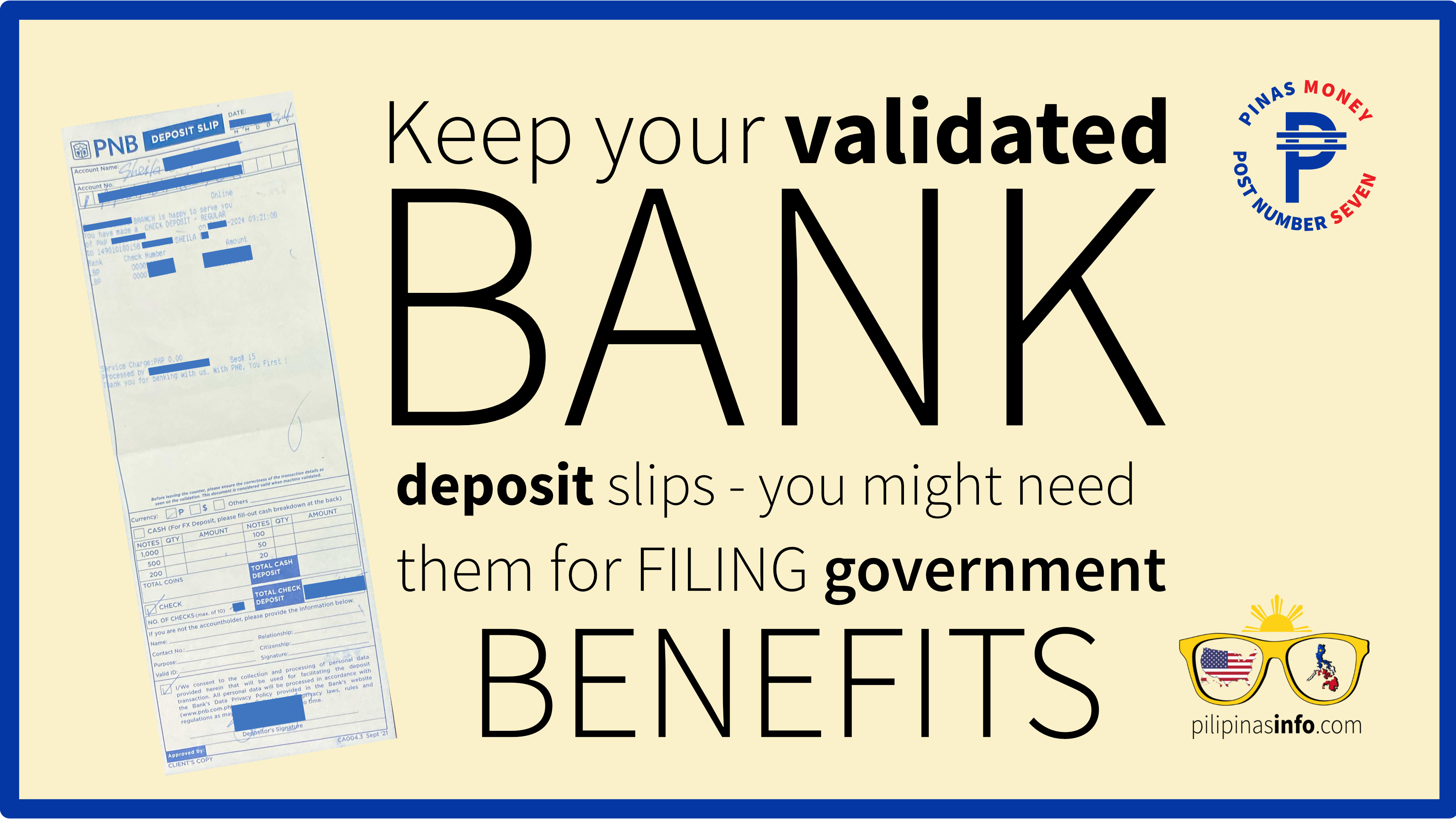 Why you have to keep your Validated Philippine Bank Deposit Slips