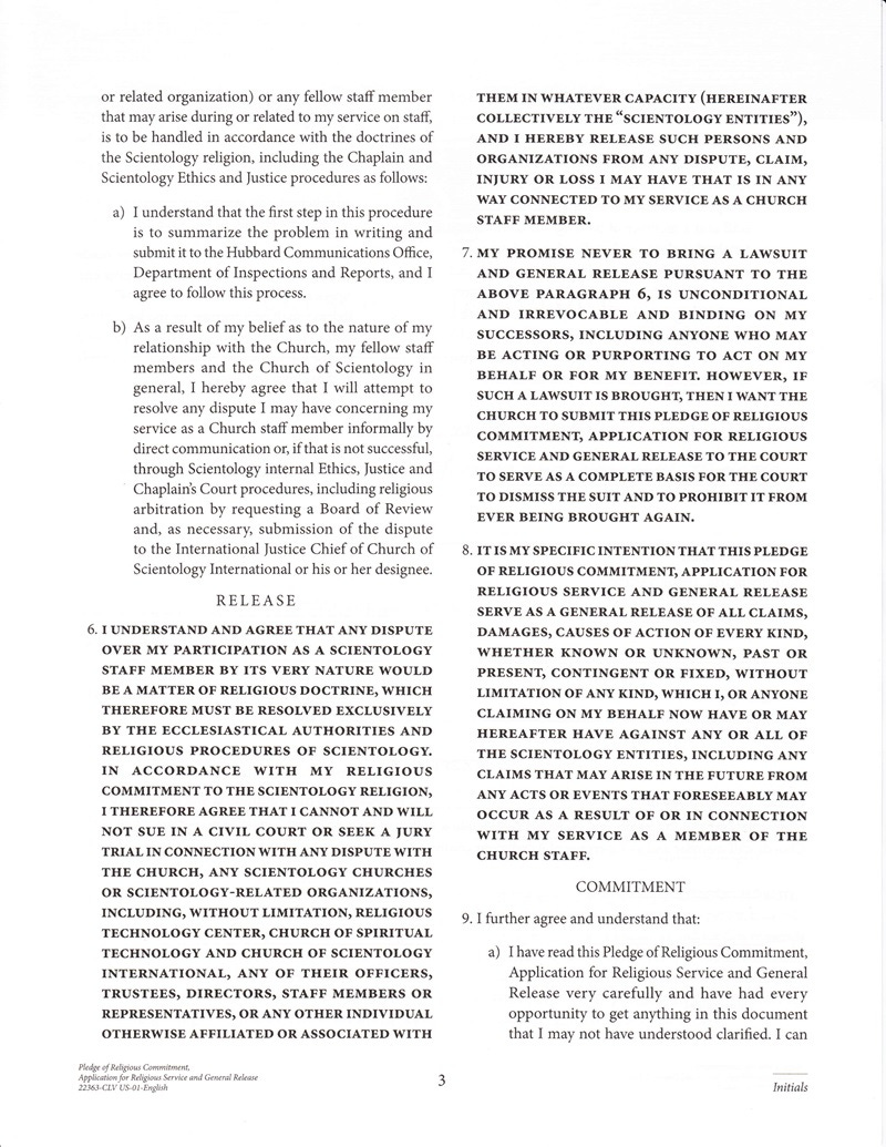 Ready to sign your life away, pilgrim? Get a load of this Scientology ...