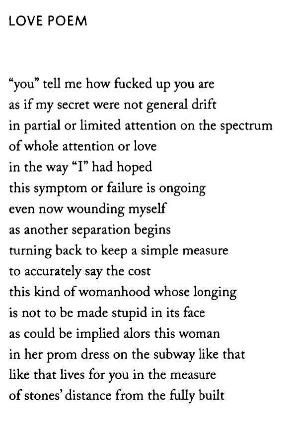 Simone White : "Love Poem" - by The Friend