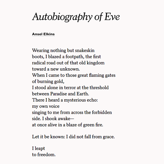 Poems about Eve - by Maya C. Popa - Poetry Today