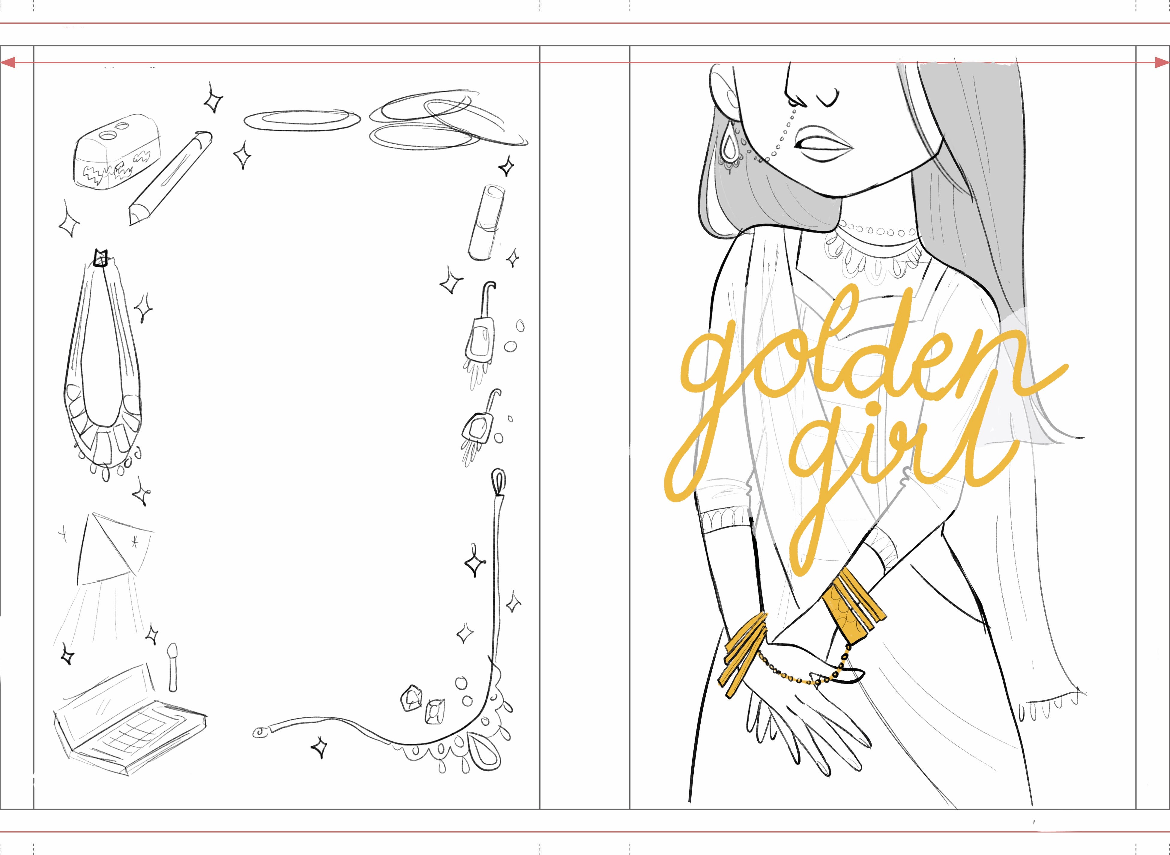 Illustrating a Book Cover - Golden Girl - by Anoosha Syed