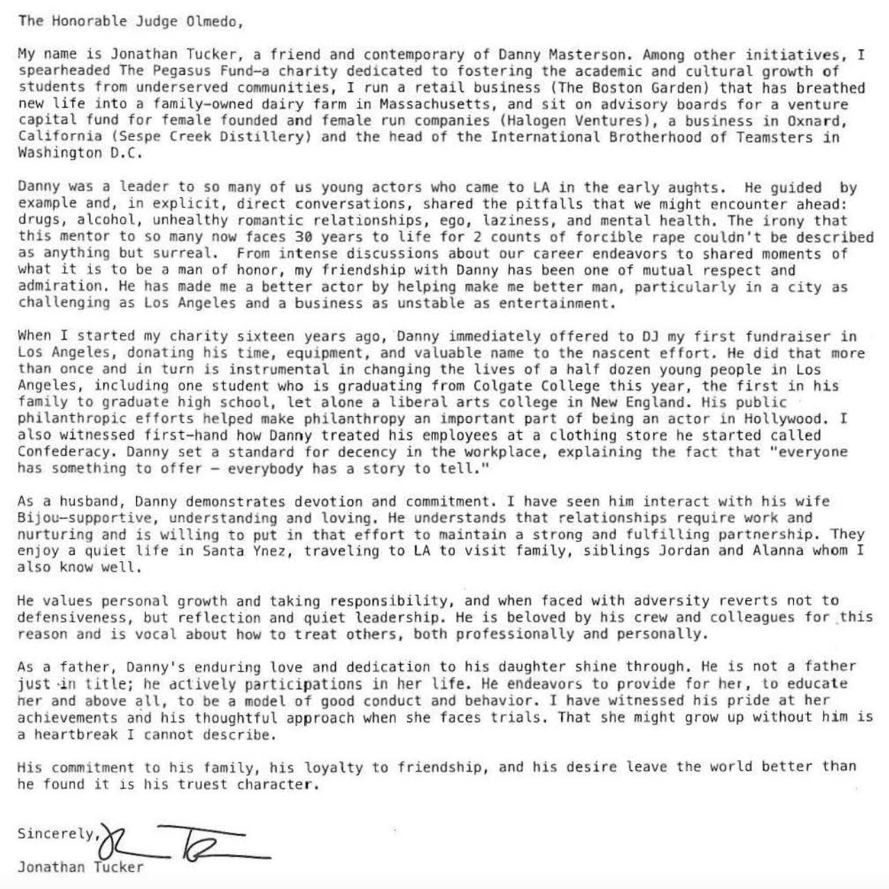 Sentencing letters like Danny Masterson's are common, complex