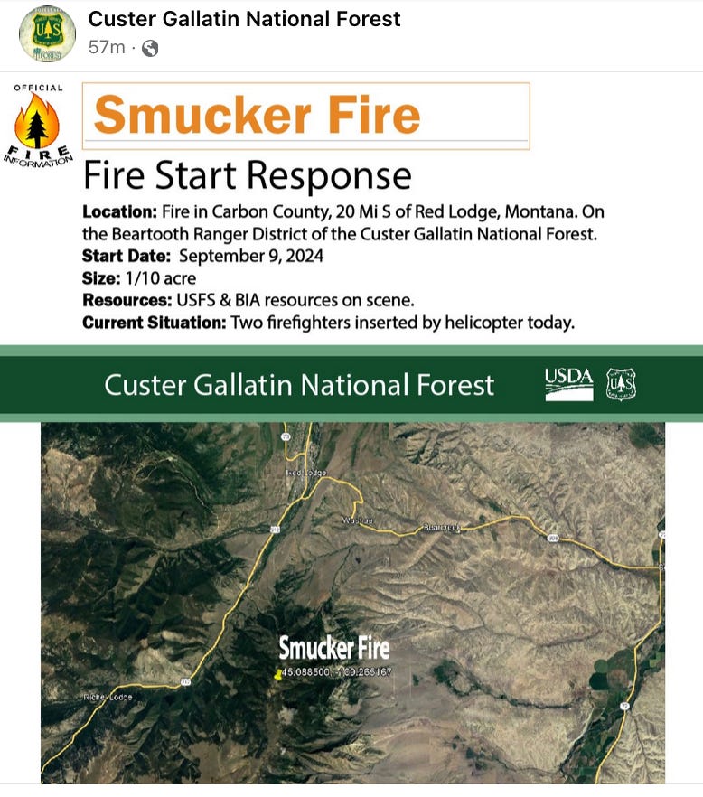 Mount Maurice Fire Update from Custer Gallatin National Forest and Red ...