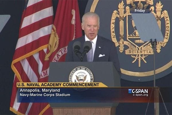 Here's Joe Biden's Naval Academy Commencement Speech, So Commence With ...