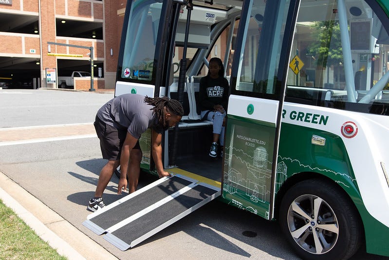 UNC Charlotte is testing a self-driving shuttle