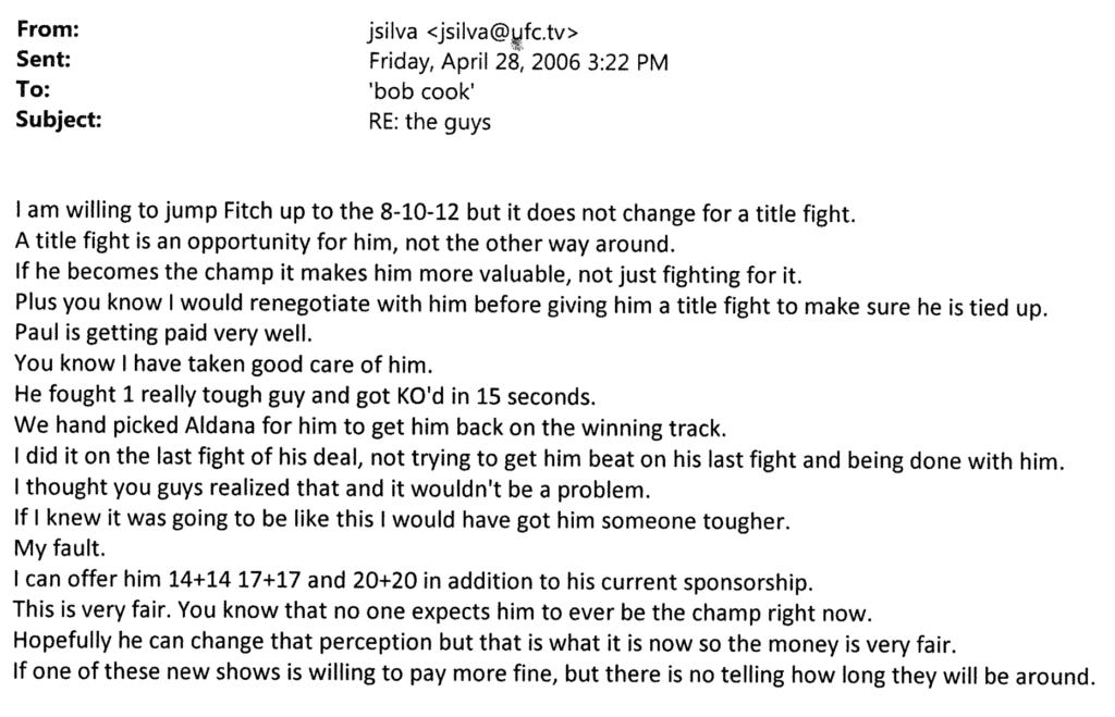 Emails and texts reveal UFC's 'cut throat' and 'nasty' negotiation tactics