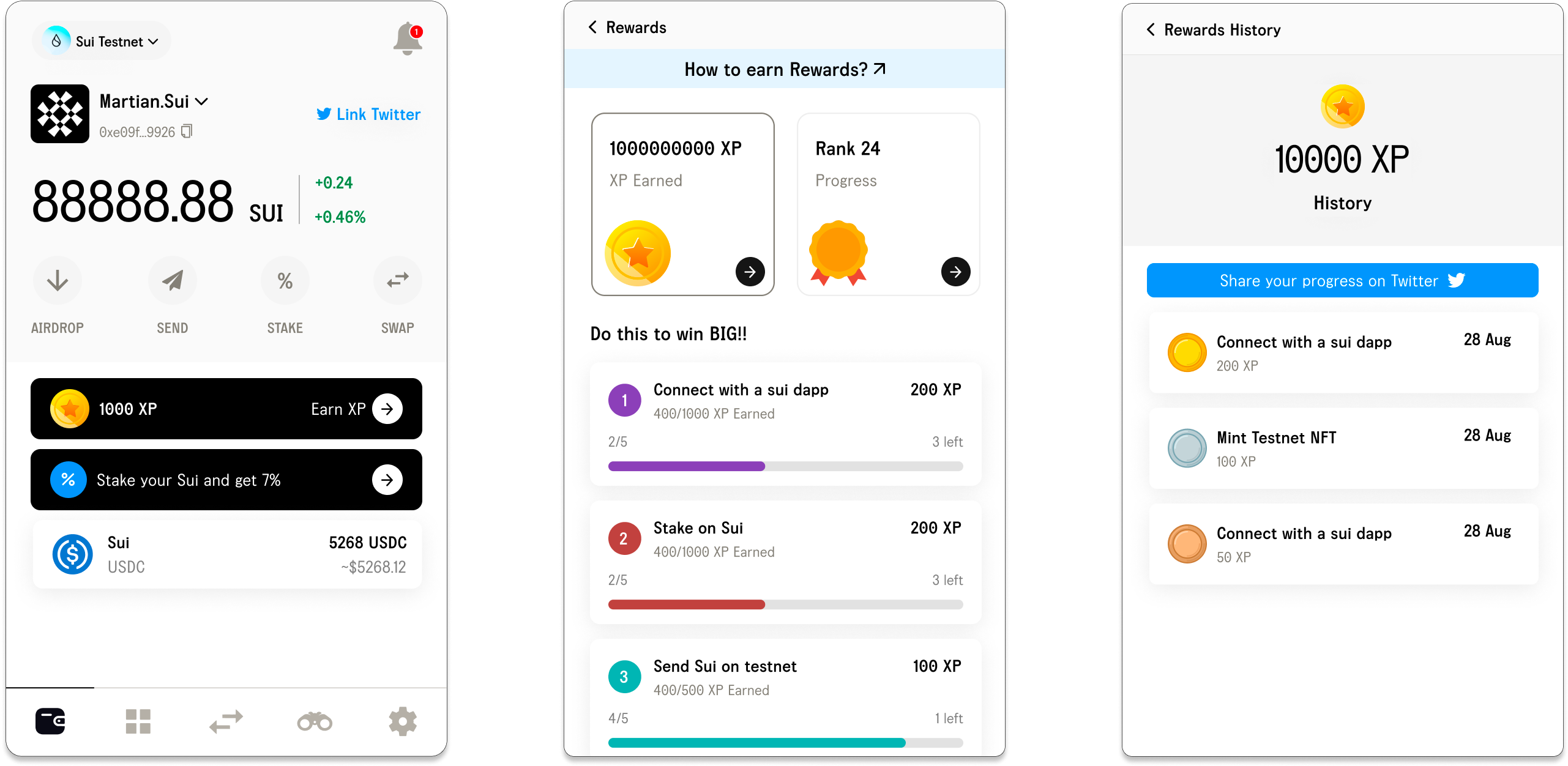 Martian Wallet's In-Built Reward System for Sui: Earn Cash Prizes!