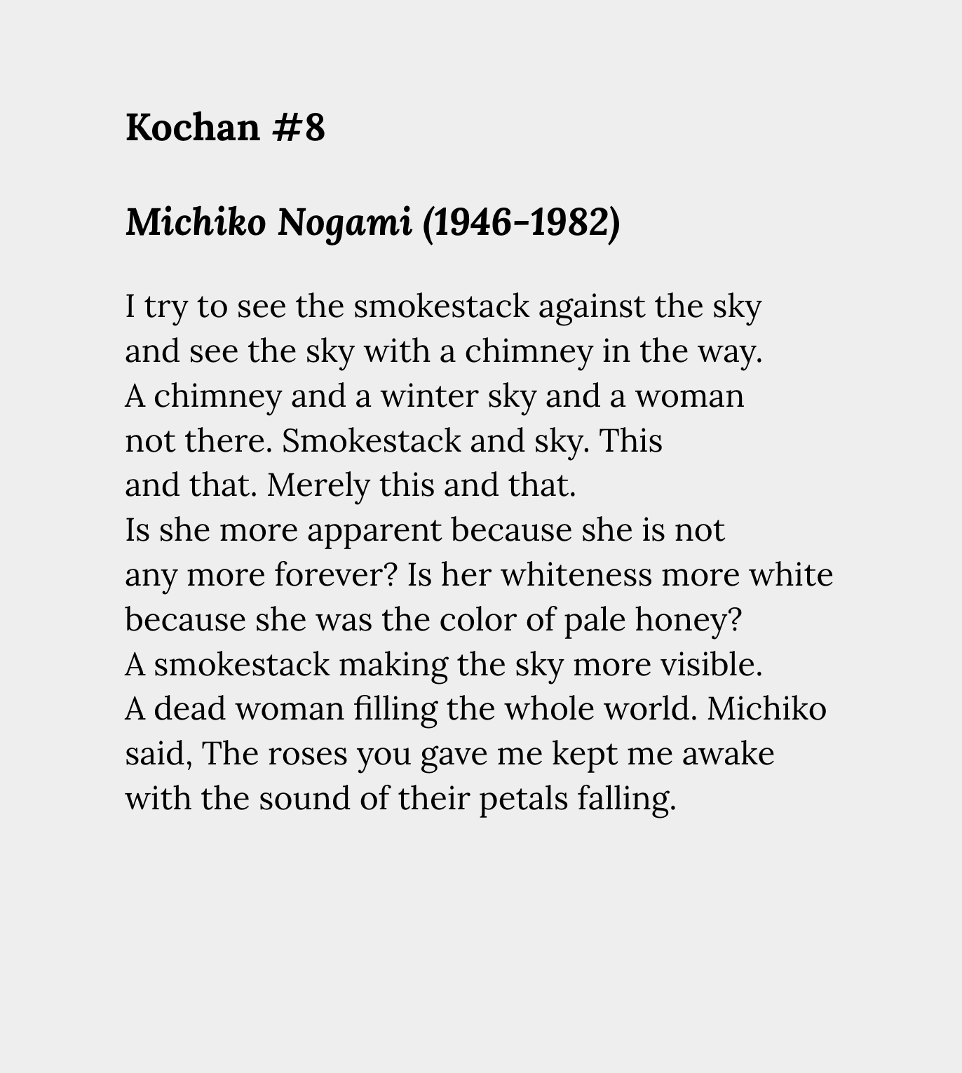 Jack Gilbert & Michiko Nogami - by Bailey Richardson