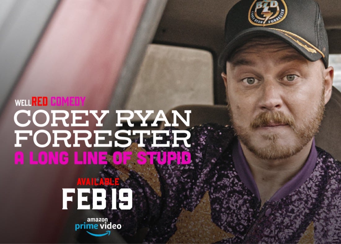Corey Ryan Forrester: A Long Line Of Stupid premiers this Sunday on Amazon!!