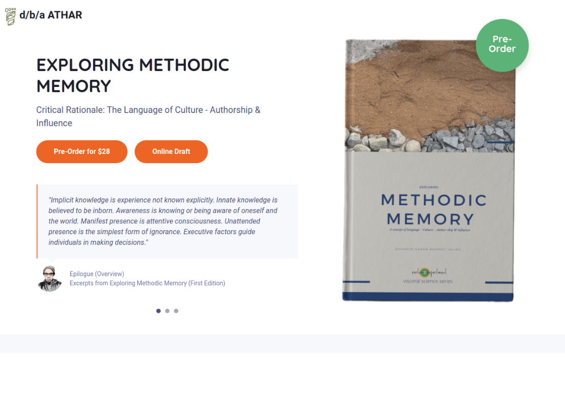 EXPLORING METHODIC MEMORY - Critical Rationale: The Language of Culture ...