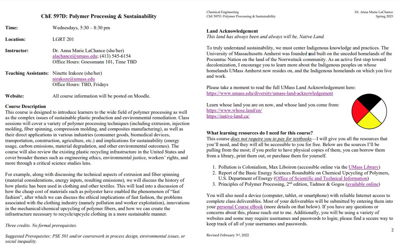 My Inclusive AF Spring Syllabus - by Anna Marie, PhD