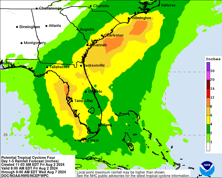 Potential Tropical Cyclone 4 Forecast for August 2nd