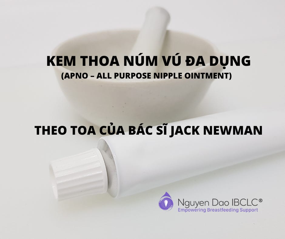 Kem thoa núm vú đa dụng (APNO – All Purpose Nipple Ointment) theo toa ...