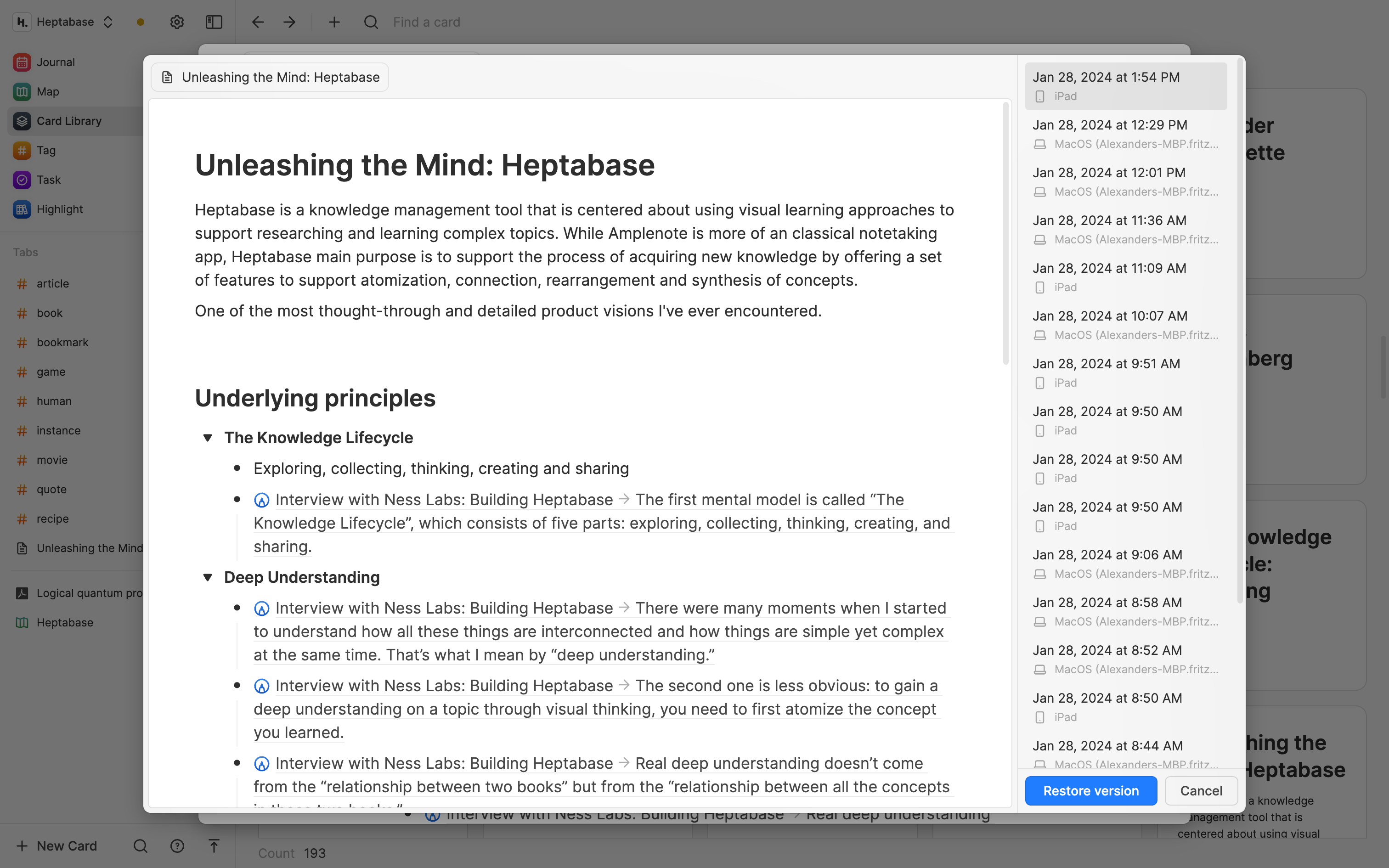 Unleashing the Mind: Heptabase - by Alexander Rink