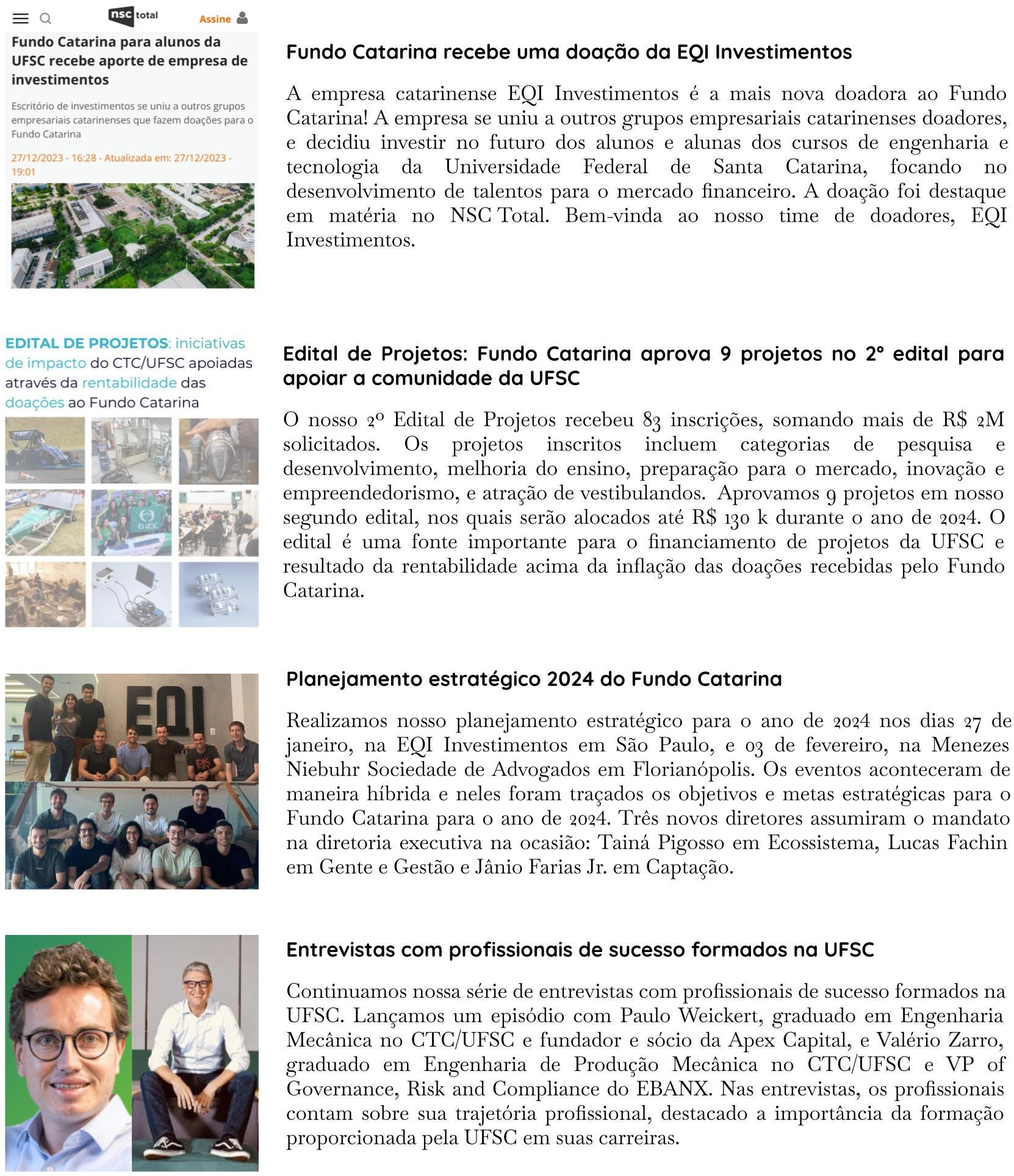 Report do 4º trimestre de 2023 - Substack do Fundo Catarina