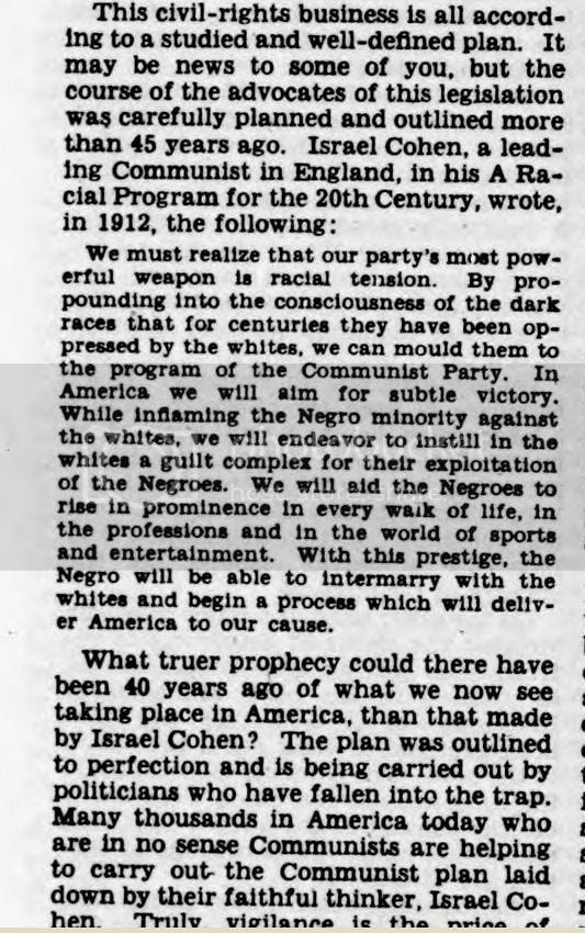 Cionist Israel Cohen 1912.godine stvorio rasizam svojom knjigom "Rasni ...