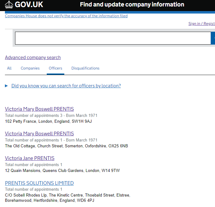 Attorney General Victoria Prentis failed to register her directorship ...