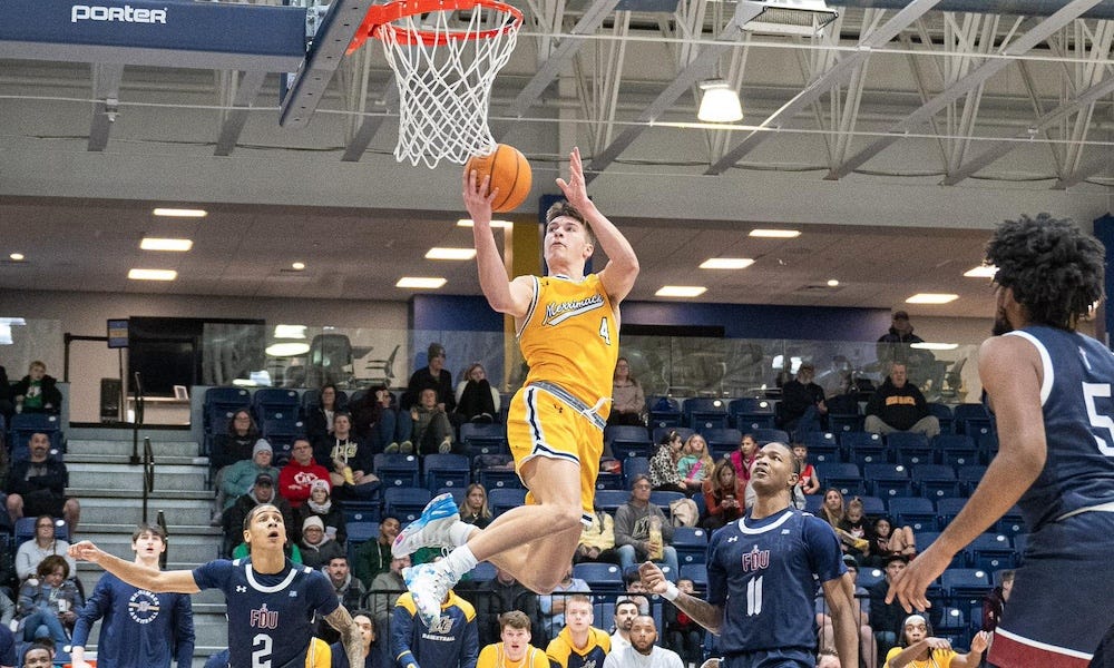 Derkack scores 27 points to lead Merrimack past Sacred Heart