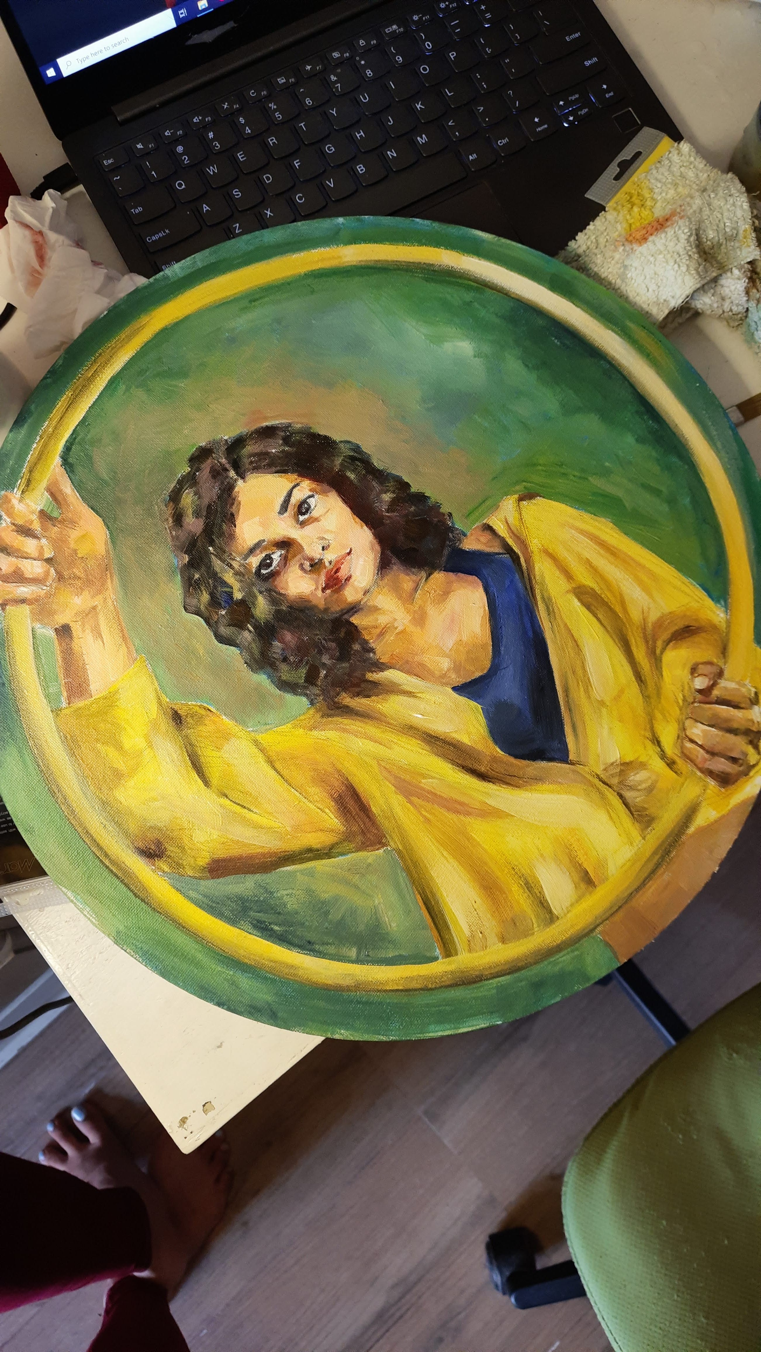 On my hair and my hula hoop - by Amina Zoomkawala