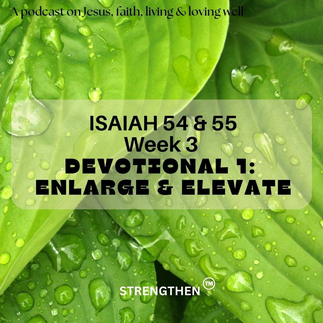 Isaiah 54 & 55 Week 3 Devotional 1: Enlarge and Elevate!