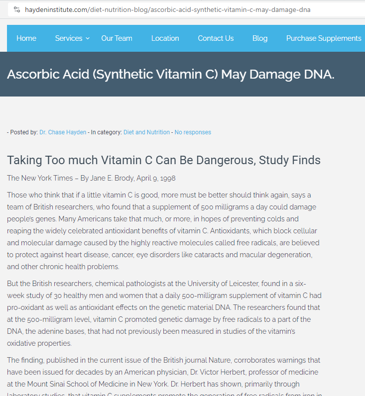 Vitamin C is GMO Corn Syrup, Mold, Chemicals, Bacteria, Bleach and More...
