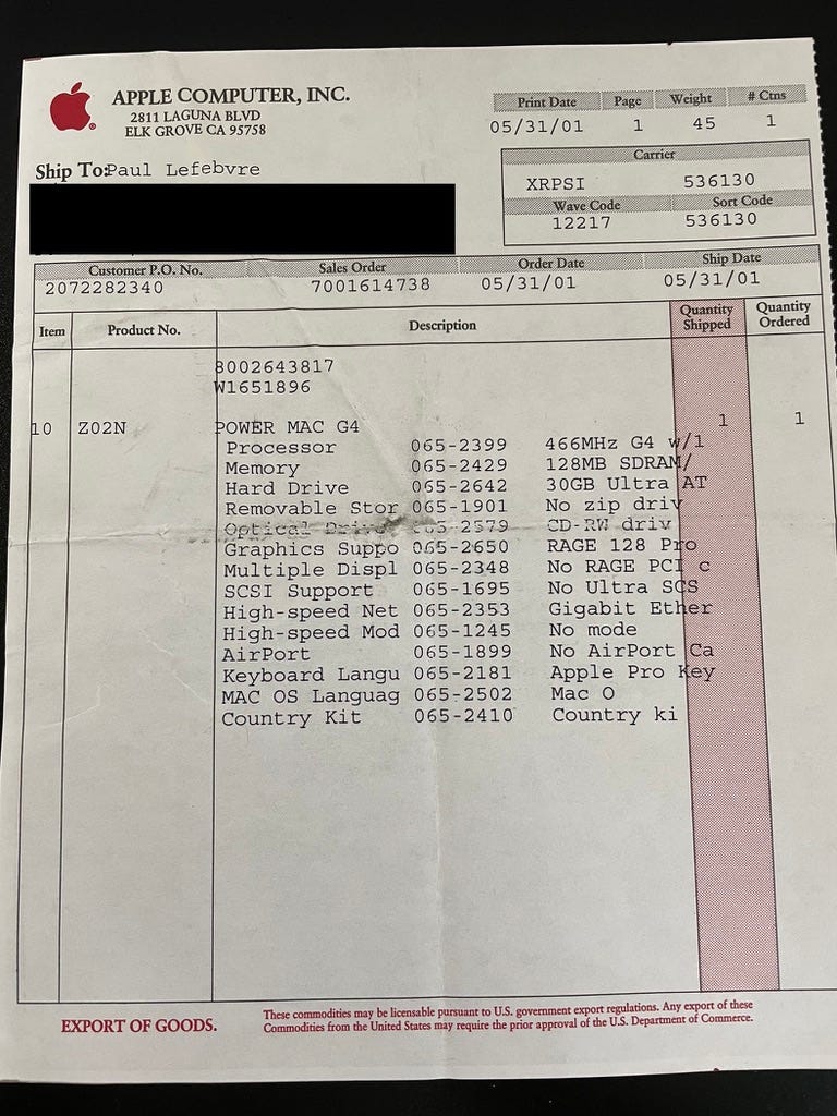 Looking at Retro Apple Receipts - by Paul Lefebvre