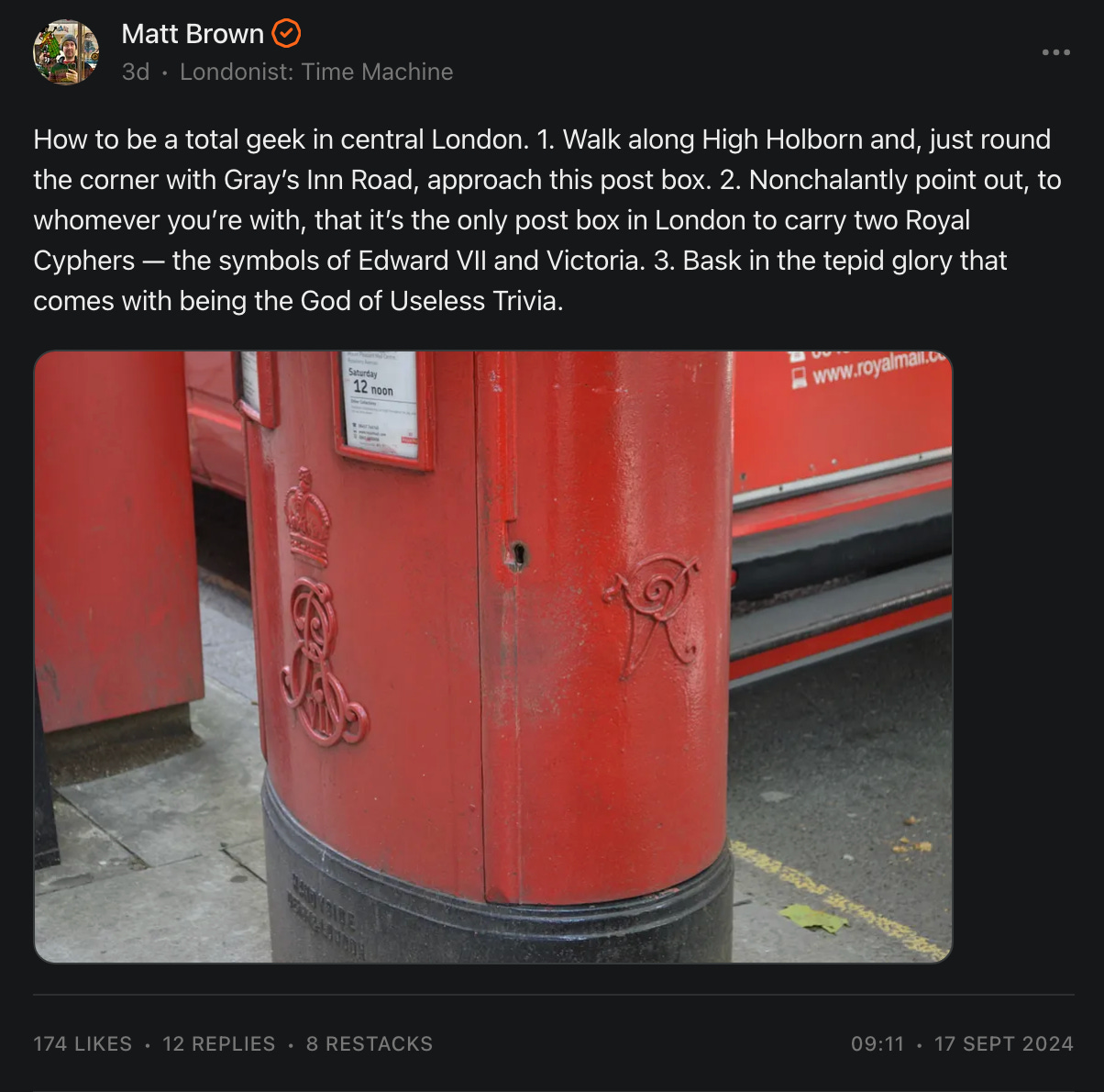 In Pursuit of London Trivia - by Matt Brown