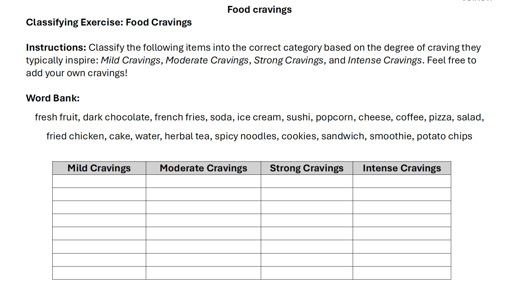 Classifying and Ranking Exercises - by Peter Snashall