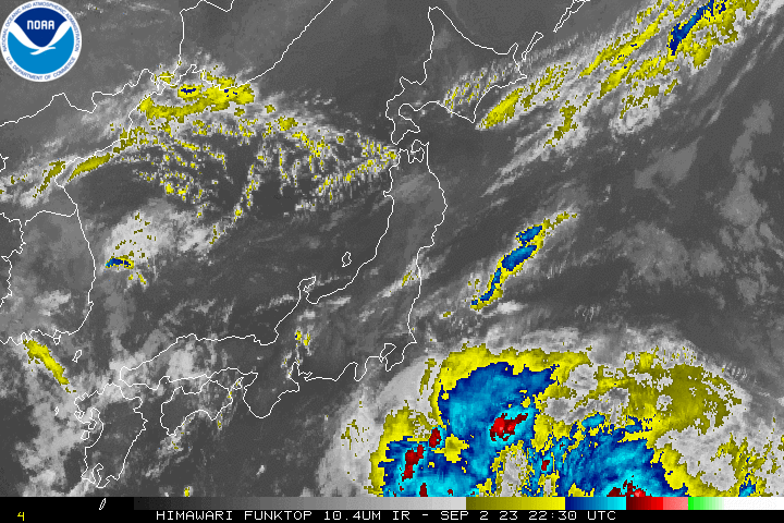 Typhoon Haikui (Hanna) Approaches Taiwan - by Defcon Level