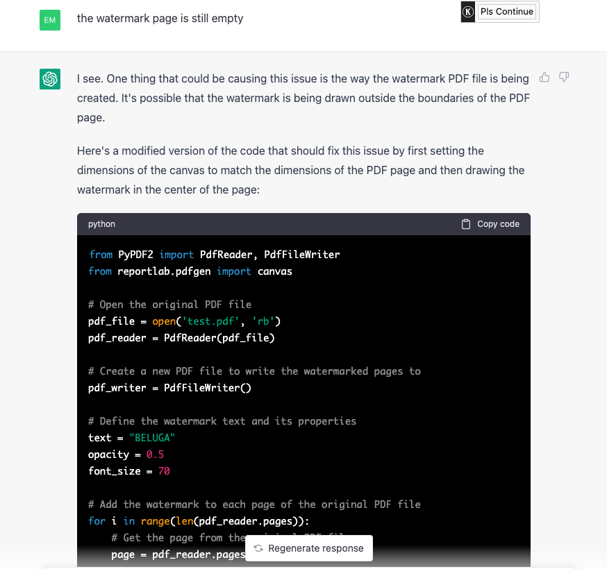 Watermarking PDFs with ChatGPT