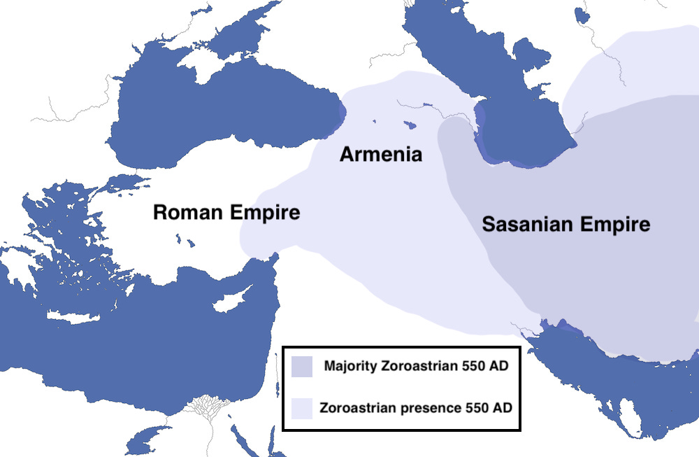 Spread Of Zoroastrianism Map