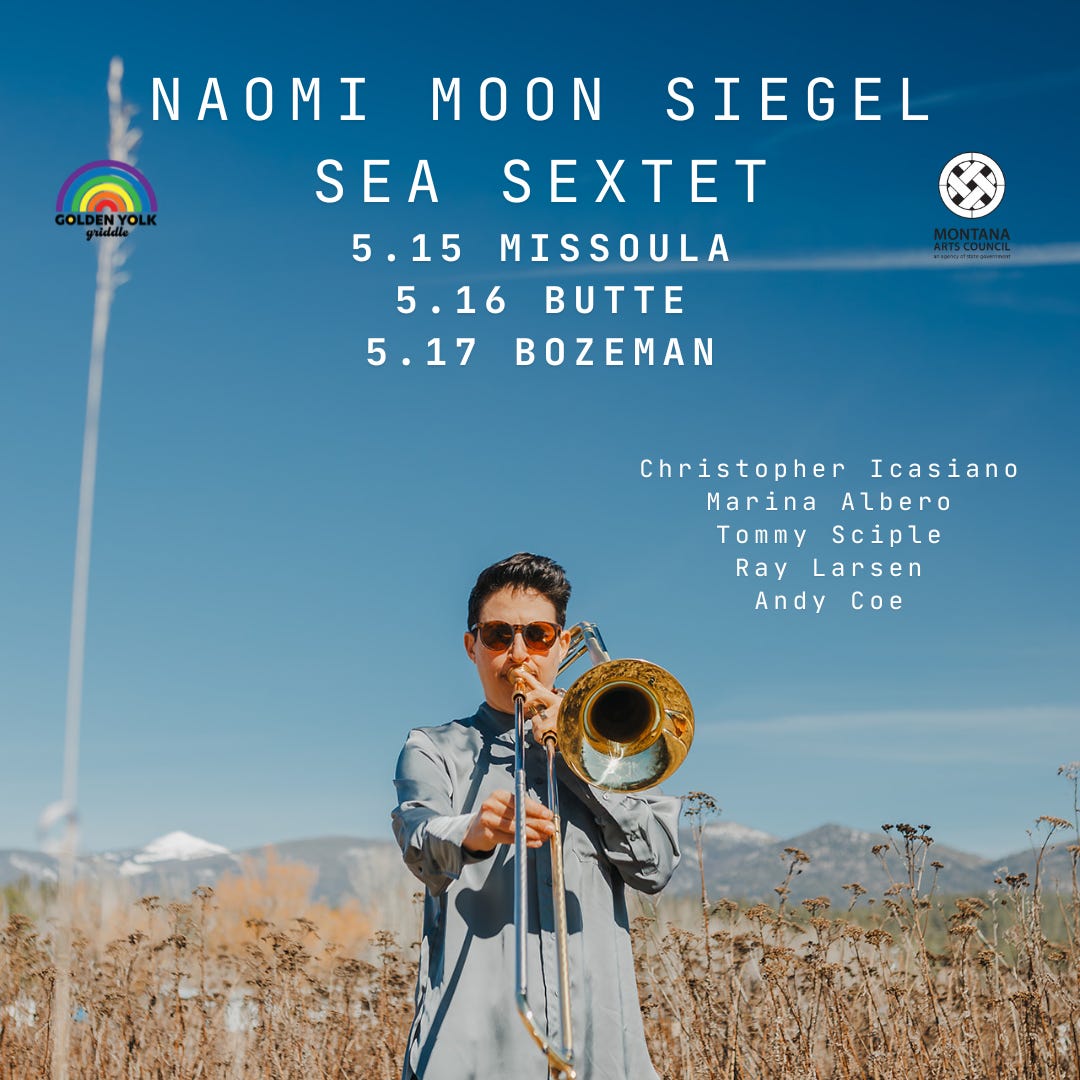 Jazz Trombonist Naomi Moon Siegel Tours Montana with Sextet