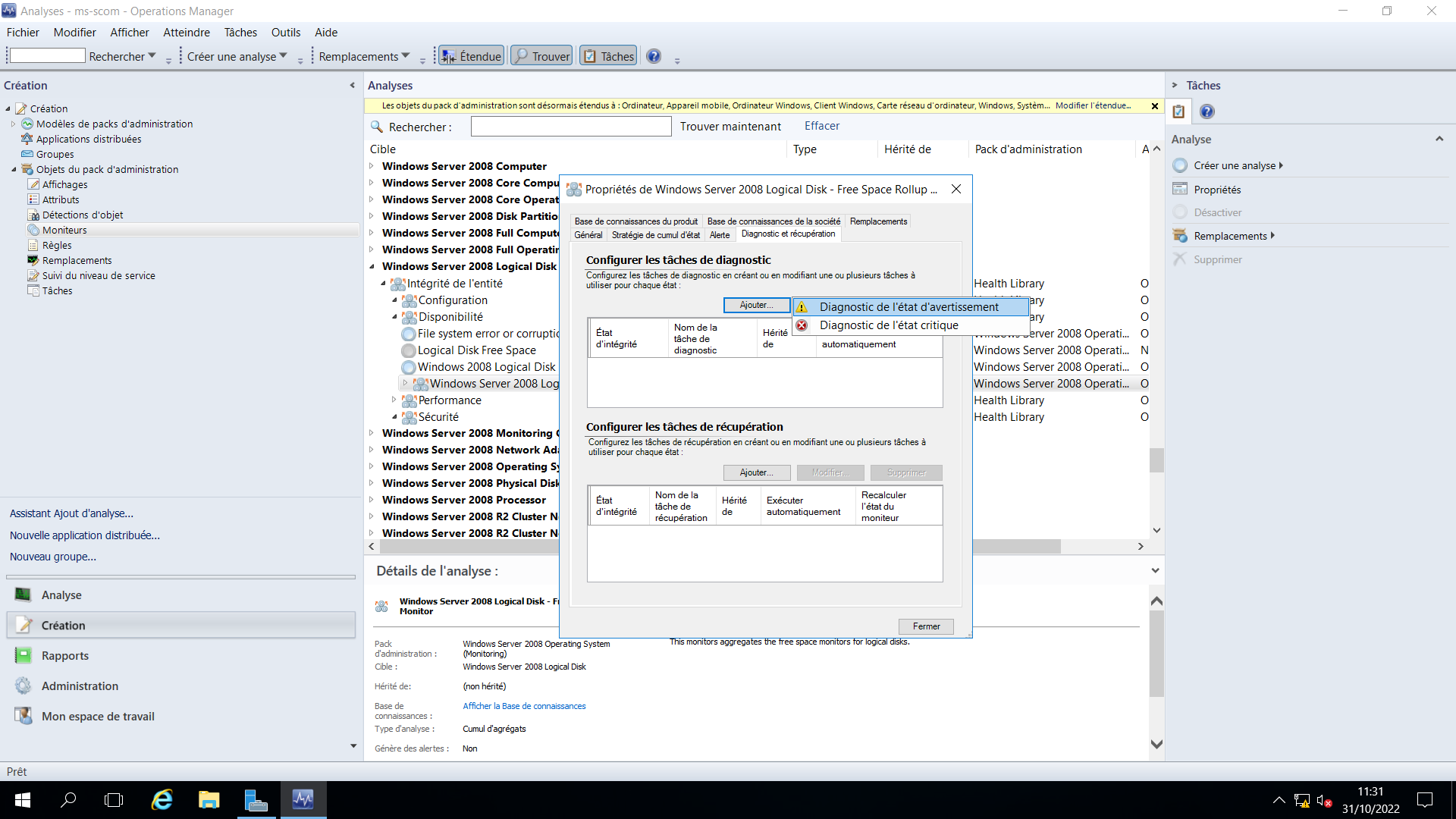 Microsoft SCOM Server - Disk Usage and Report