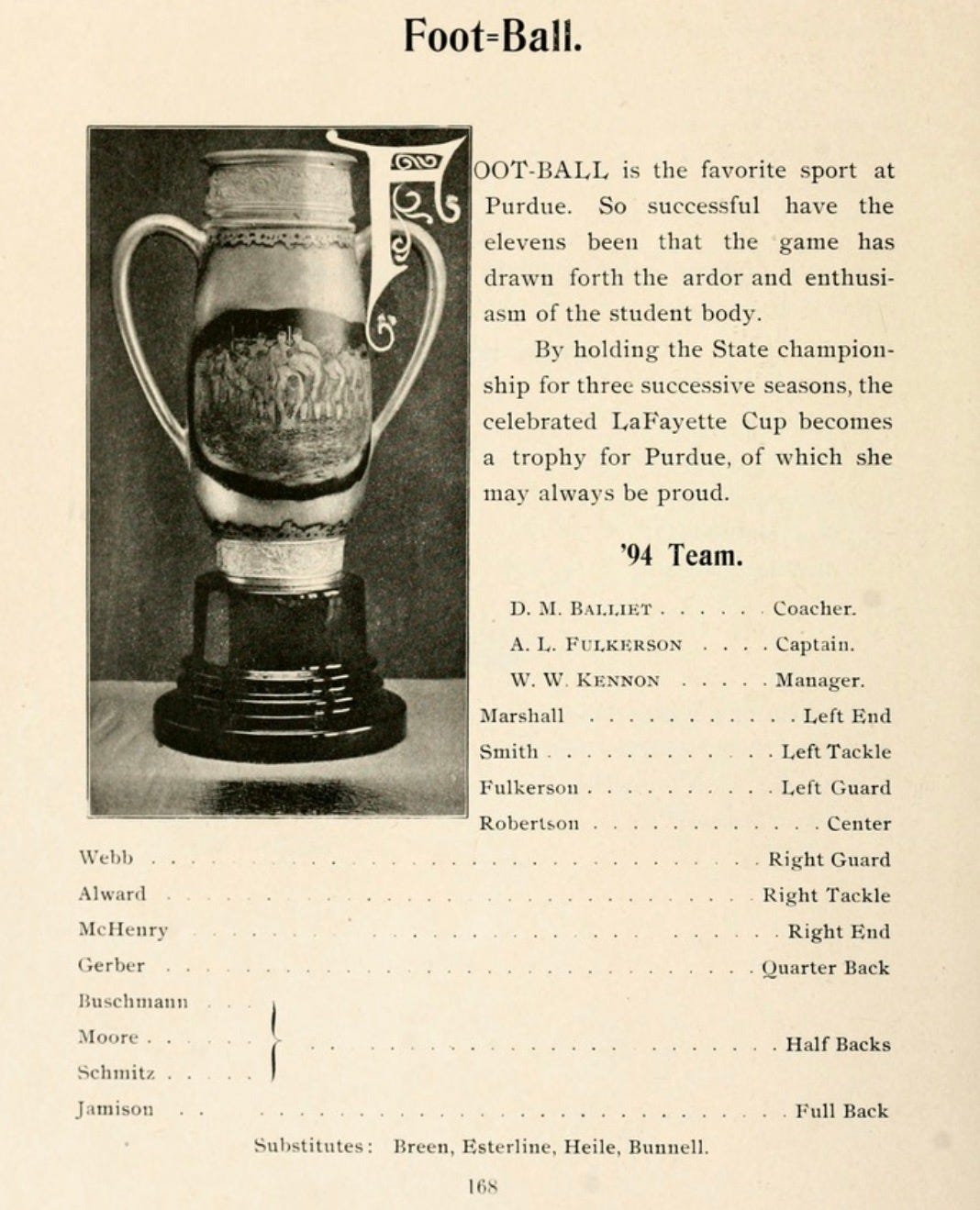 Today's Tidbit... Purdue and The Lafayette Cup