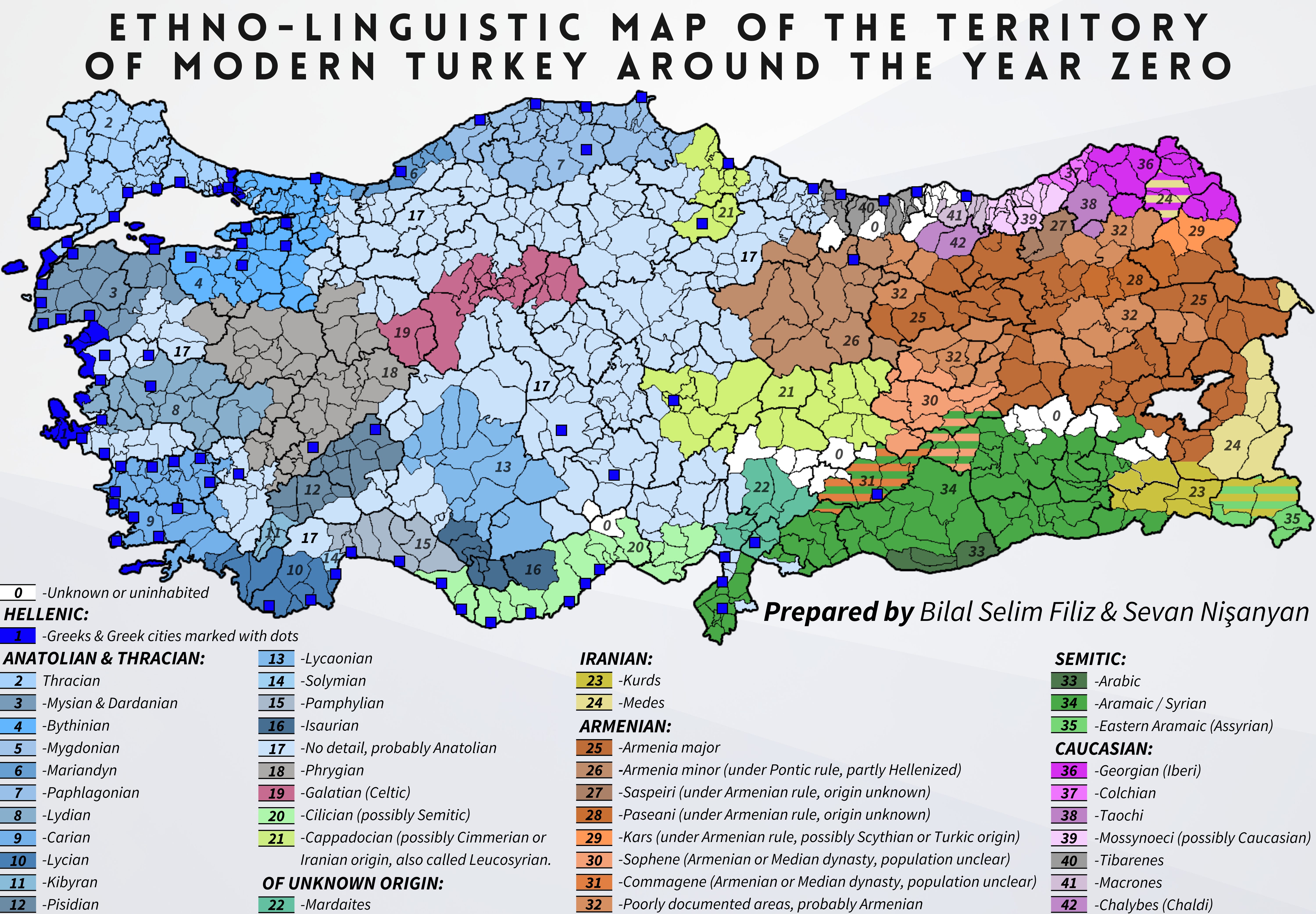 Sıfır Yılında Anadolu'nun Etnik ve Dilsel Haritası
