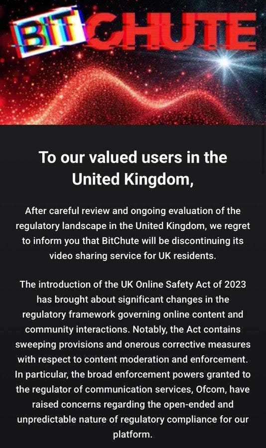 Bitchute is BANNED in Britain - by Robin Westenra