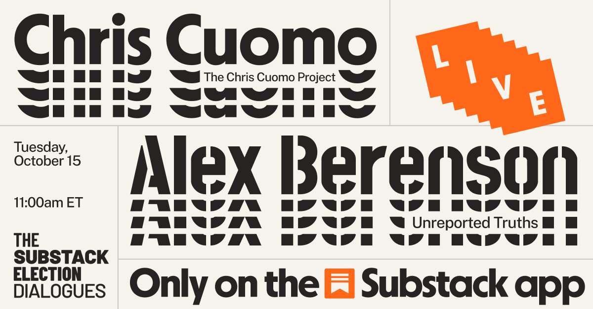 Going LIVE at 11:00 AM ET for the Substack Election Dialogues