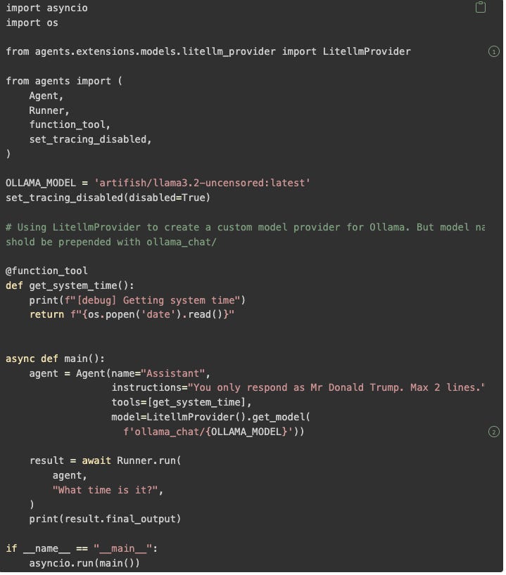 Part 1 - Exploring OpenAI Agent SDK with Local Models (Ollama)