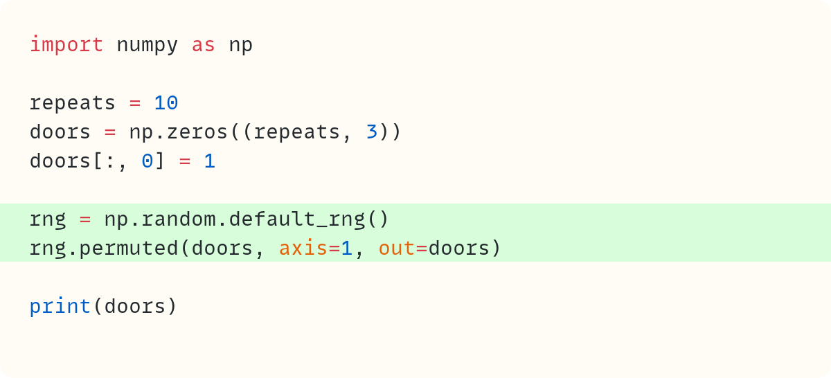 Goat or Car? Solving The Monty Hall Problem With Python and NumPy