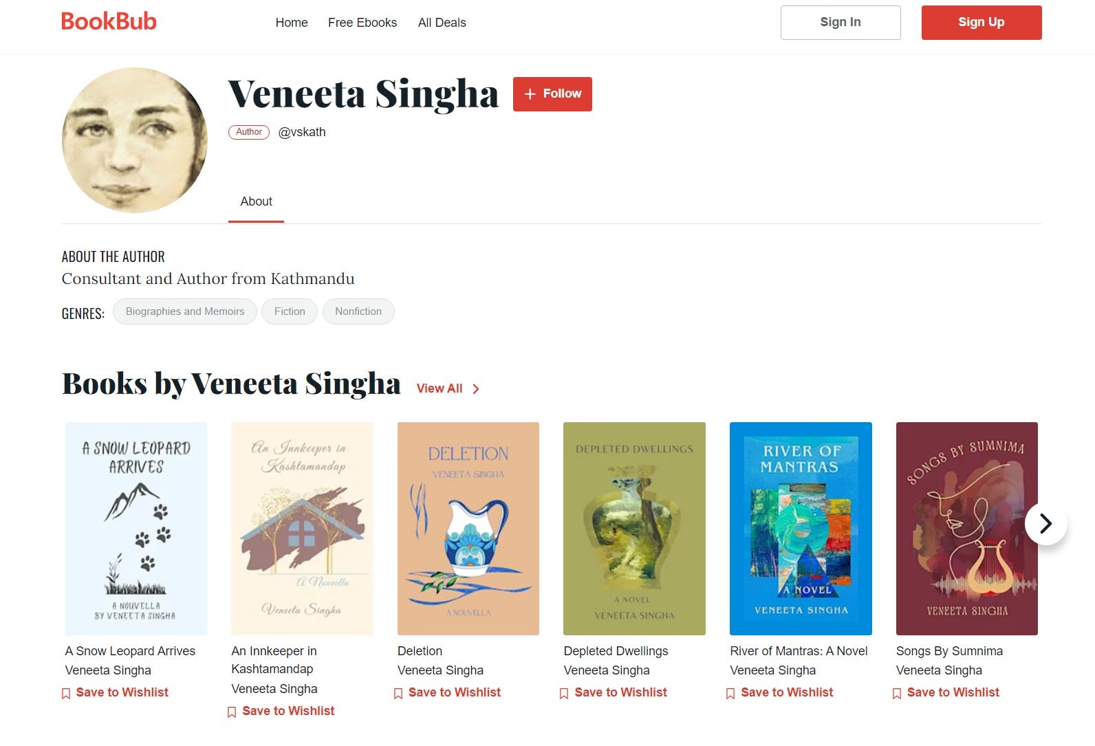 BOOKBUB Profile - by Veneeta Singha - Veneeta’s Substack