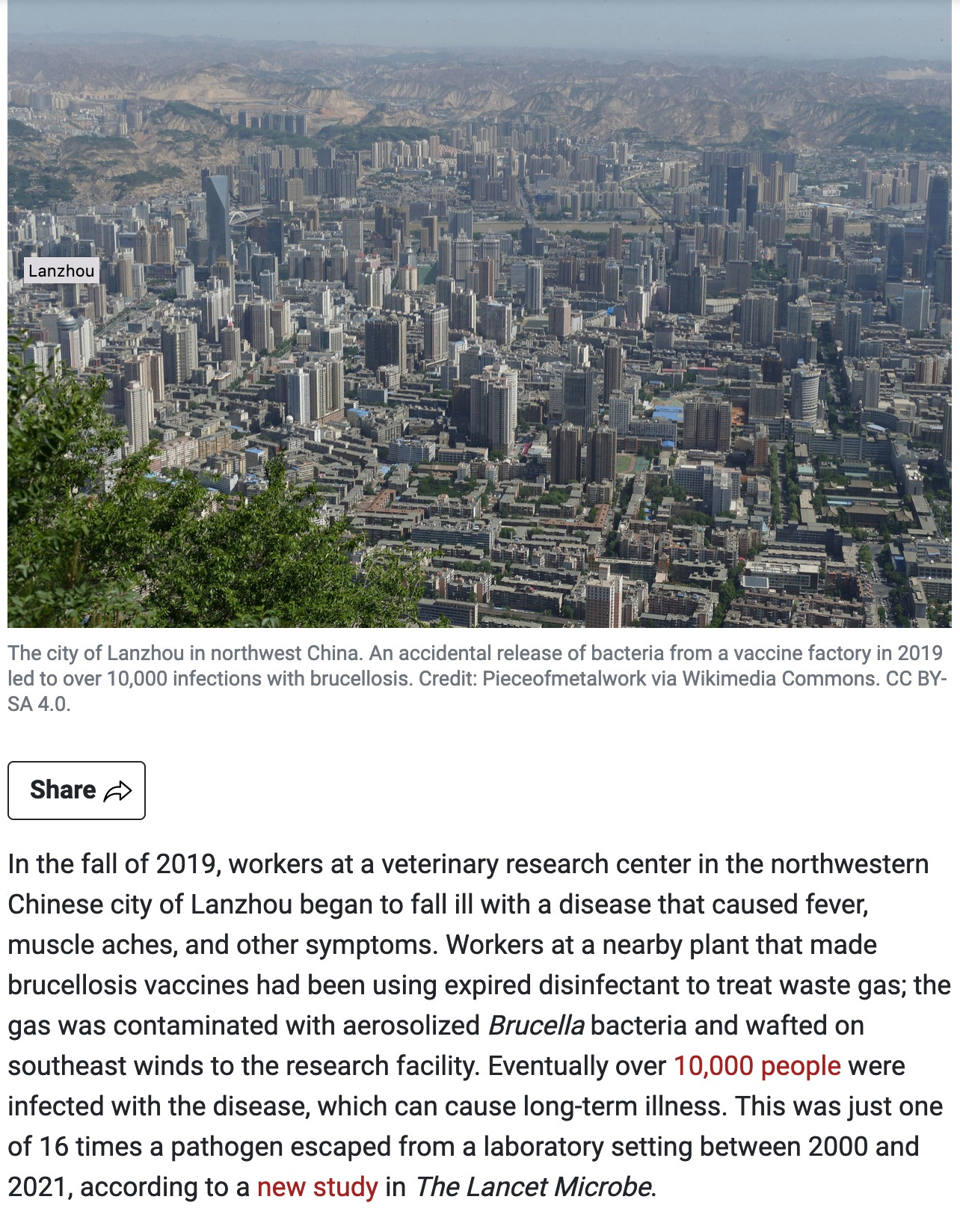 A new study reports 309 lab acquired infections and 16 pathogen lab ...